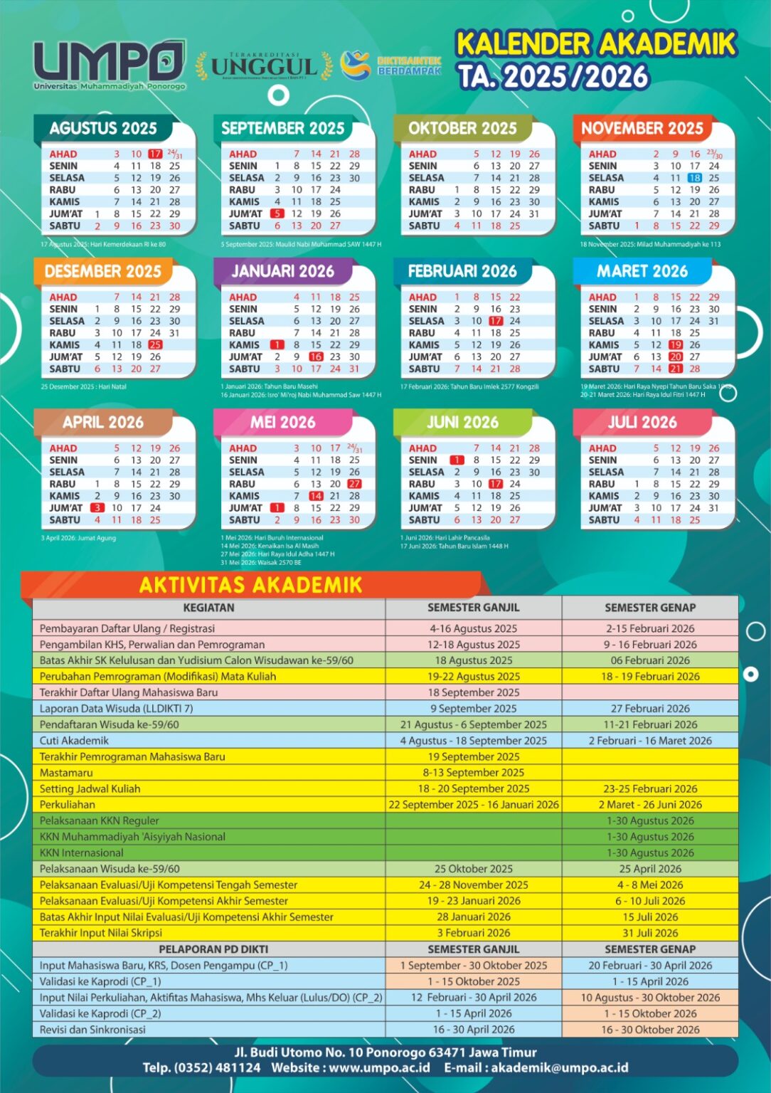 KALENDER AKADEMIK 2025-2026